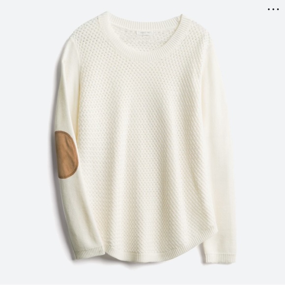 August Max | Sweaters | August Max Josey Elbow Patch Ivory Sweater ...